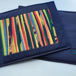 Place Mats Set of 2 Blue Multicolored Placemats Thick Dinner Table ...