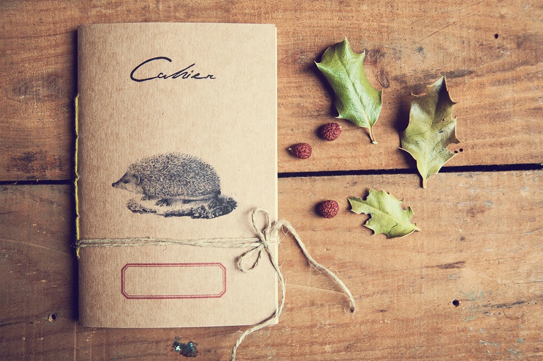 Hedgehog Handmade Notebook A5 Notebook With Woodland Animals - Etsy