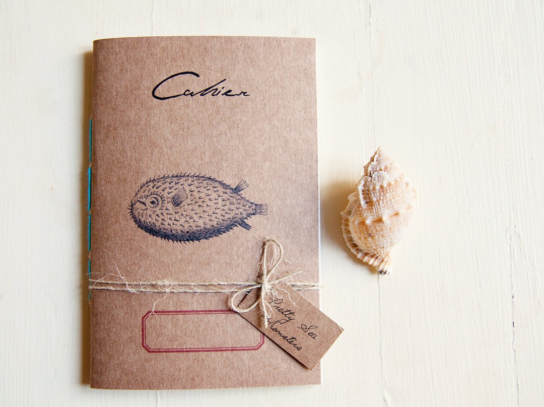 Eco Friendly Journal With Pufferfish Print Pocket Size - Etsy