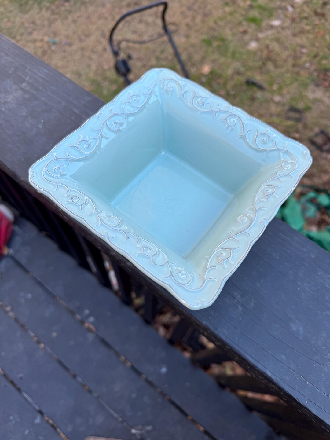 Large Square Ceramic Raised Dish - Etsy