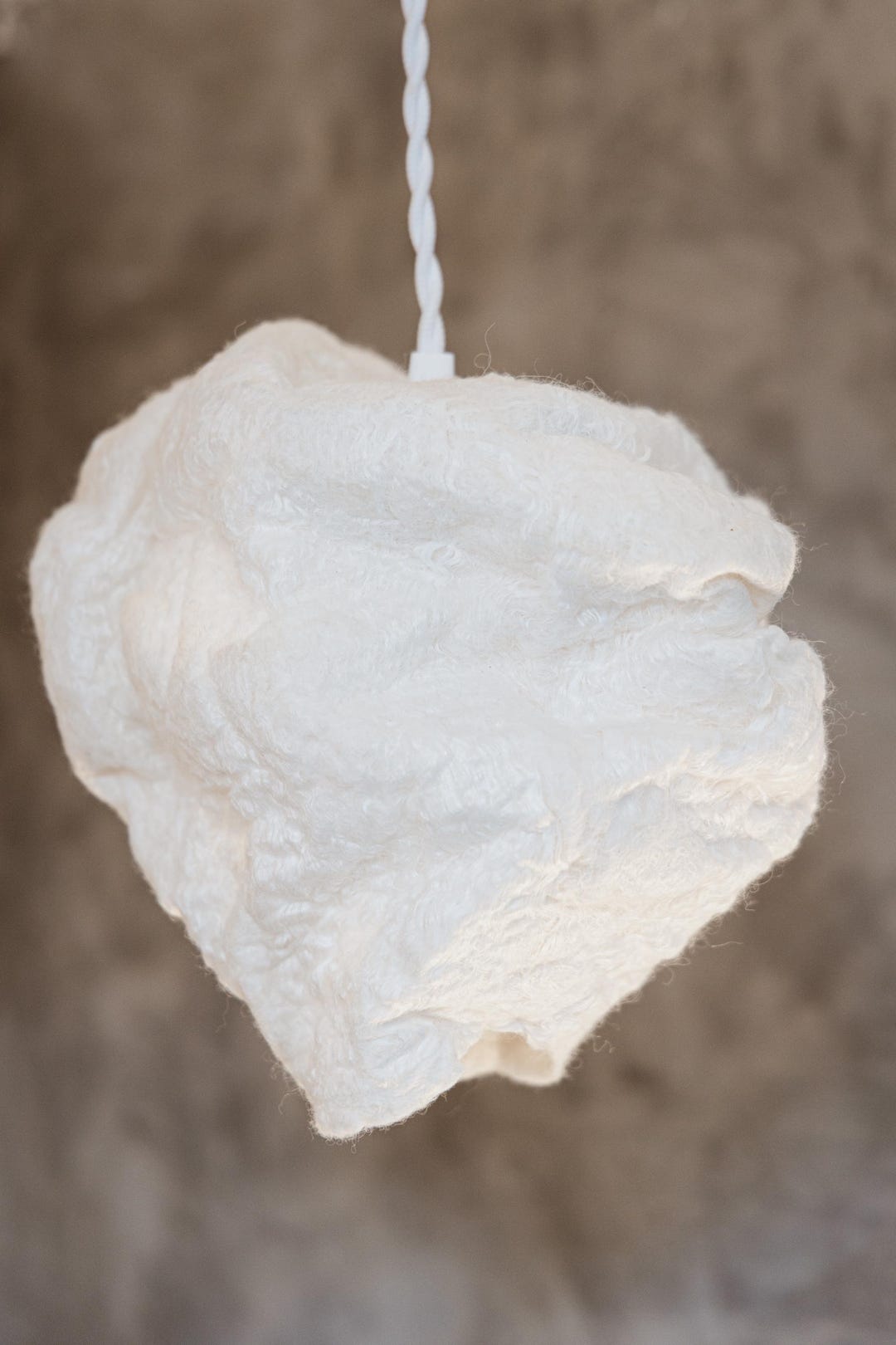 Handmade Felted Wool Hanging Lamp – Soft Ambient Lighting, Eco-friendly ...