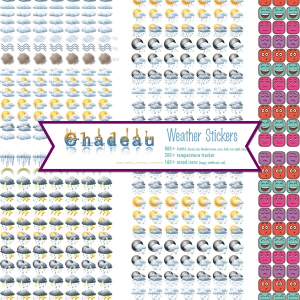 Weather Stickers - Etsy