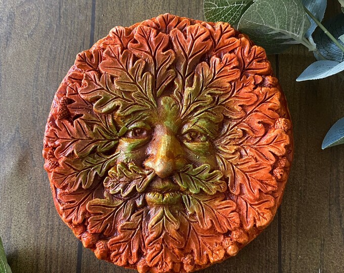 Autumn Green Man Plaque. Seasons of the Year, Mabon, Samhain, 1 in a ...
