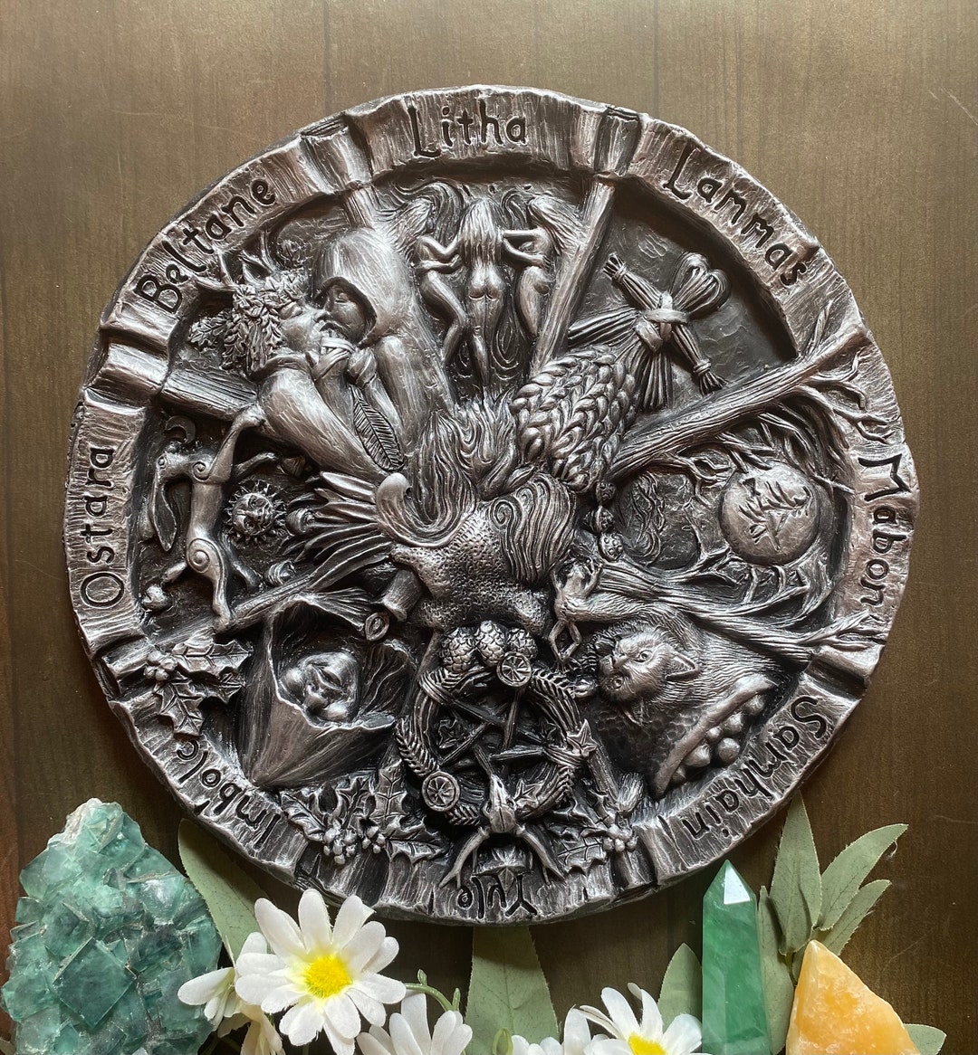 Witch Wheel of the Year Wall Plaque in Silver Coloured Finish - Etsy
