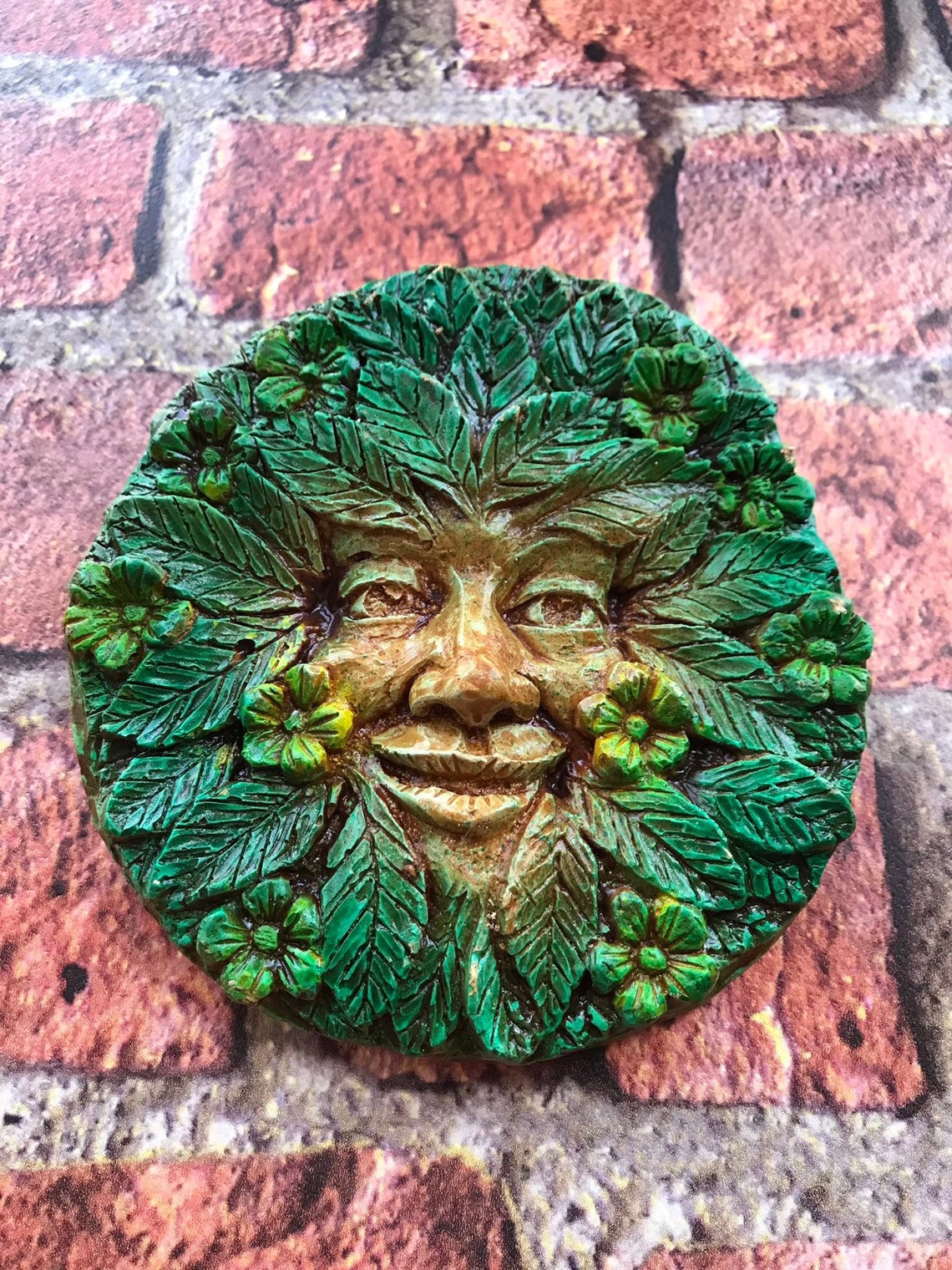 Spring Green Man Plaque. Seasons of the Year Ostara Beltane - Etsy