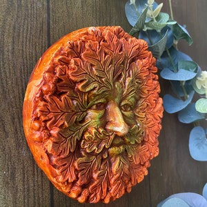 Autumn Green Man Plaque. Seasons of the Year Mabon Samhain - Etsy