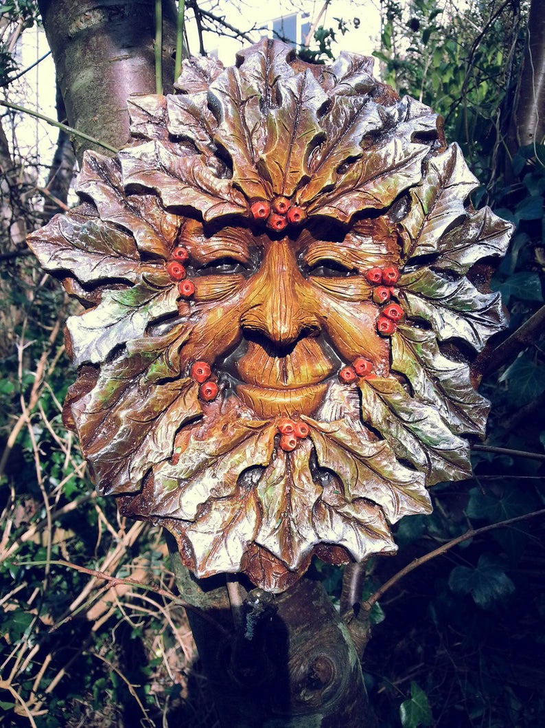Large Yule Green Man Plaque 'winter' Jack in the - Etsy