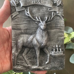 Stag ‘yule’ Sabbat Plaques in Silver Coloured Finish - Etsy