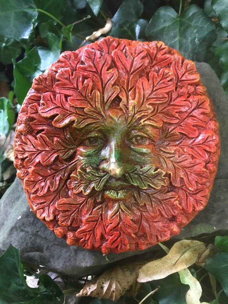 Autumn Green Man Plaque. Seasons of the Year Mabon Samhain | Etsy