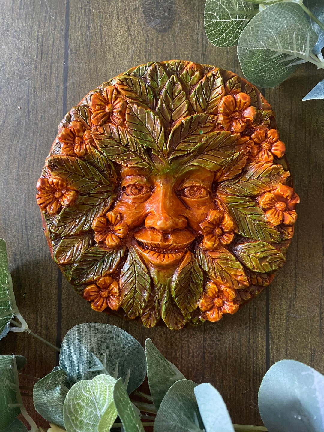 Spring Green Man Plaque. Seasons of the Year, Ostara, Beltane, 1 in a ...
