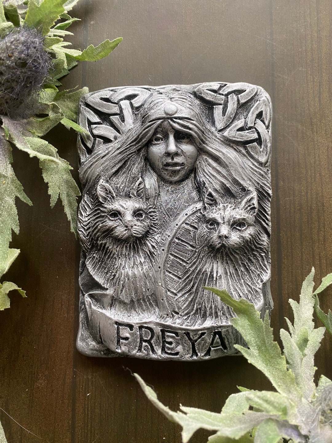 Freya Goddess of Love and Beauty Wall Plaque in Silver Coloured Finish ...