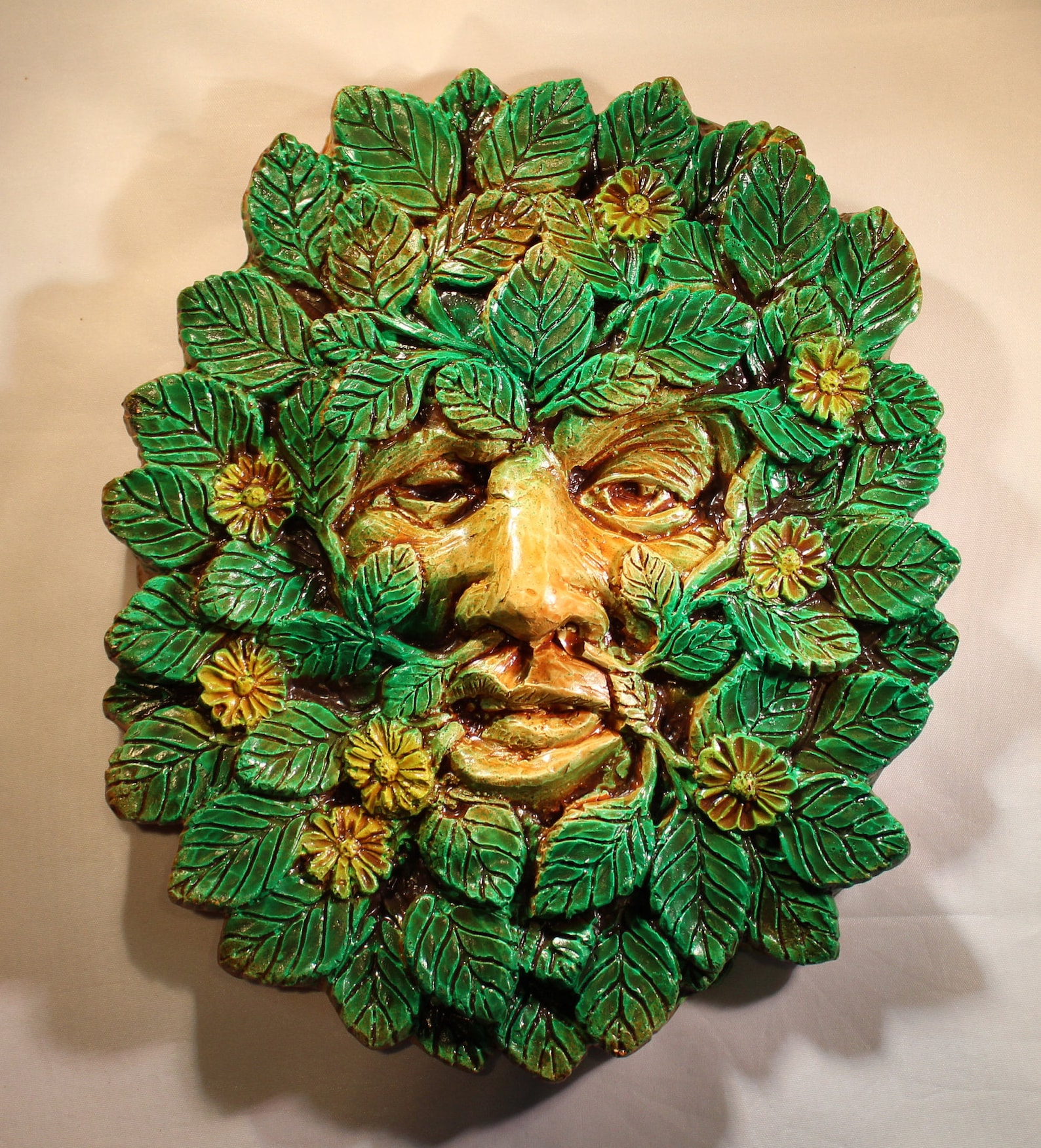Large Green Man Plaque 'spring' Jack in the Green - Etsy