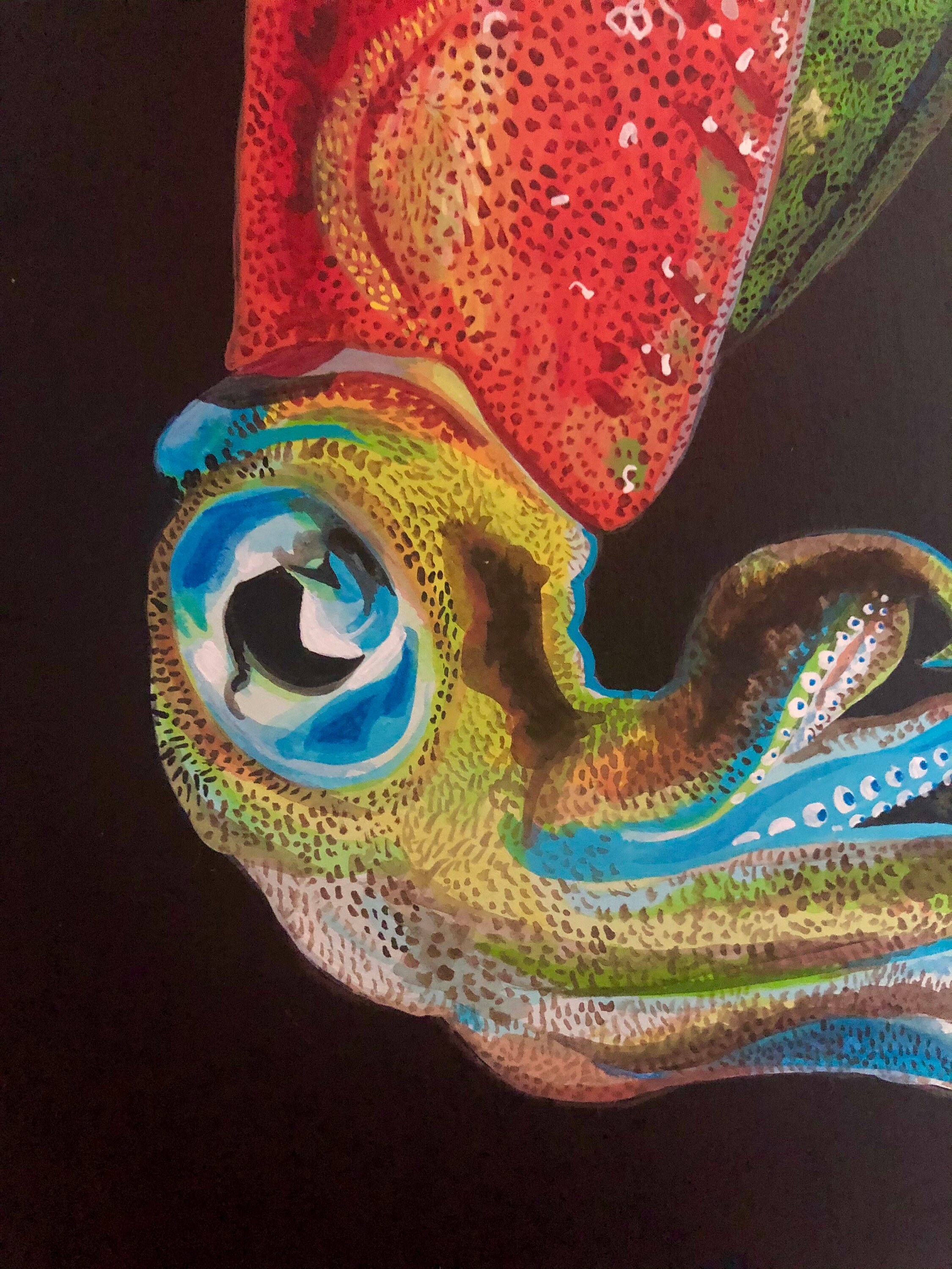 Squid Painting - Original Acrylic Painting Wall Art of Squid Nautical ...