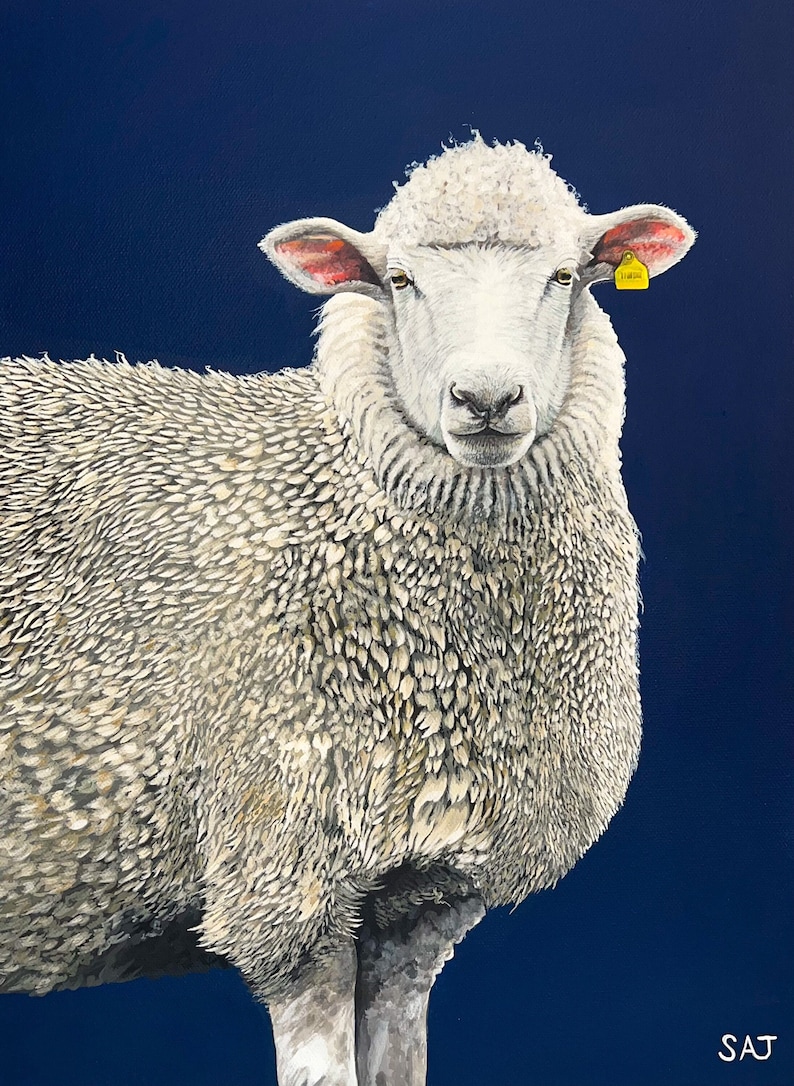 Sheep - Original Acrylic Painting on Canvas - Farm Animal - Etsy