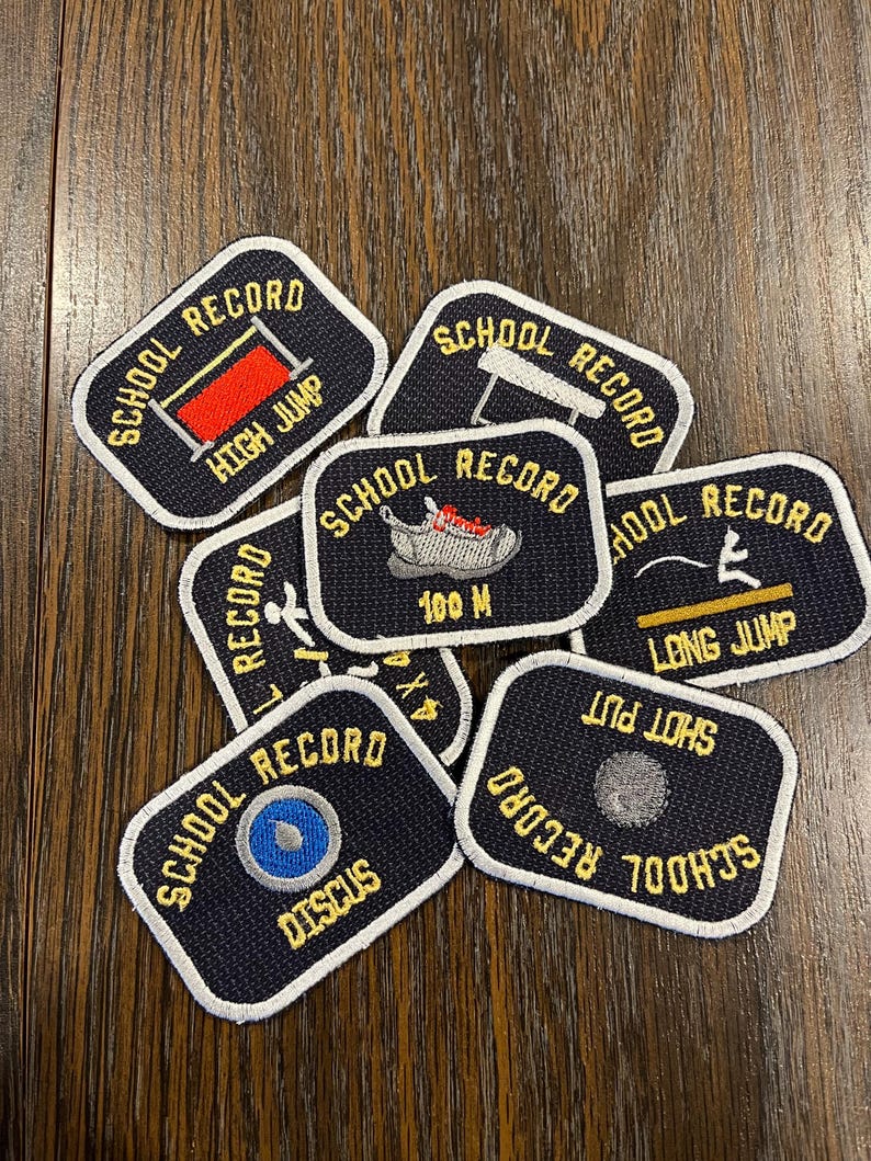 Track and Field School Record Patch, Iron-on Athlete Award - Etsy