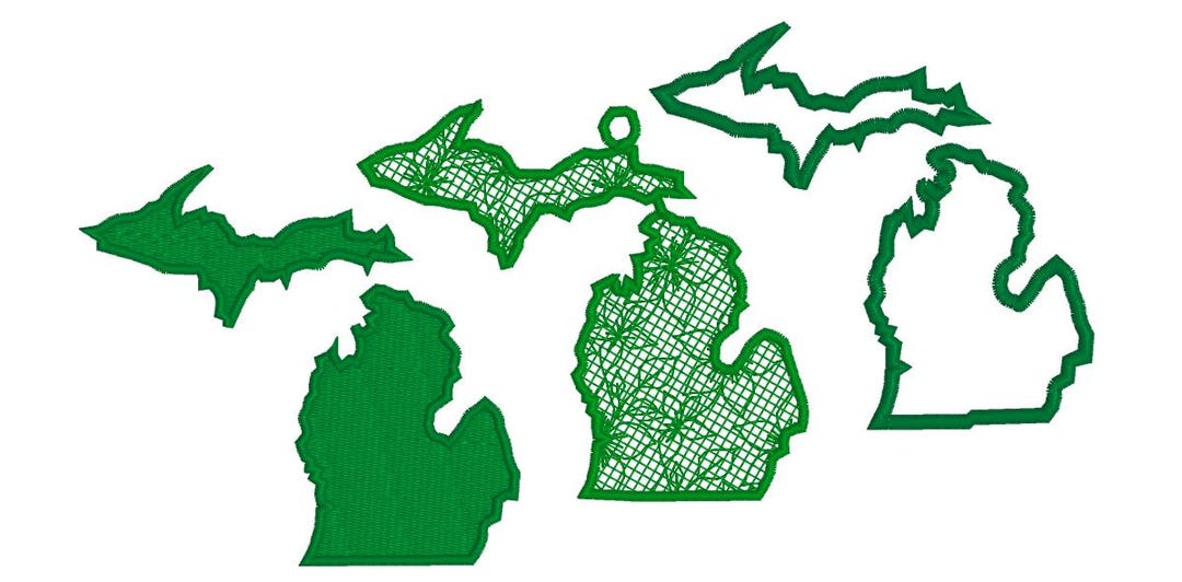 Michigan Embroidery Files, Michigan Gifts, Michigan Decor, 9 Formats ...