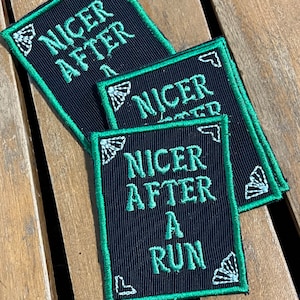Nicer After A Run Patch: Embroidered Iron-on Runner Gift - Etsy