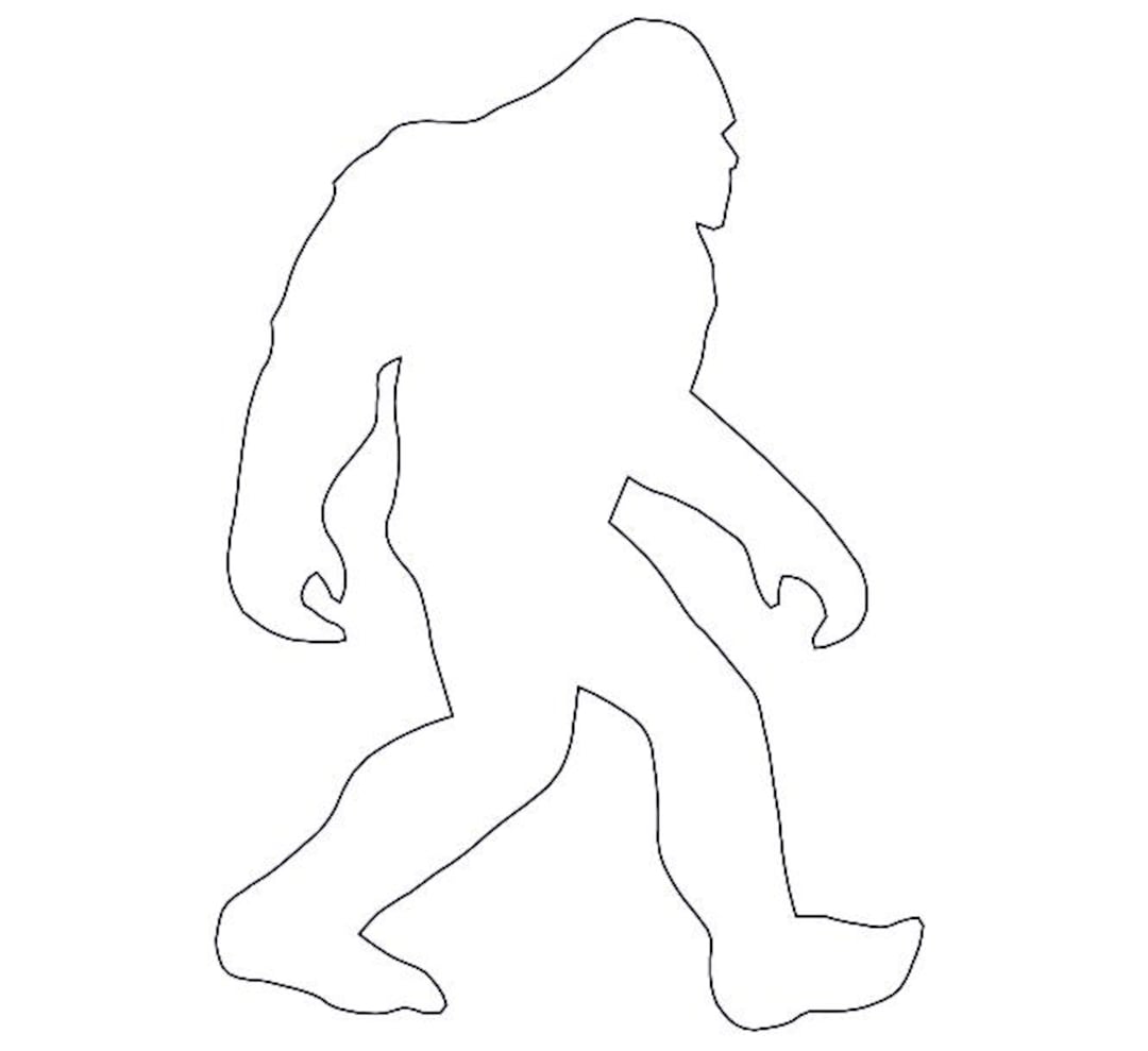 Bigfoot Silhouette Embroidery File, Triple Stitch Outline Sasquatch, 9 ...
