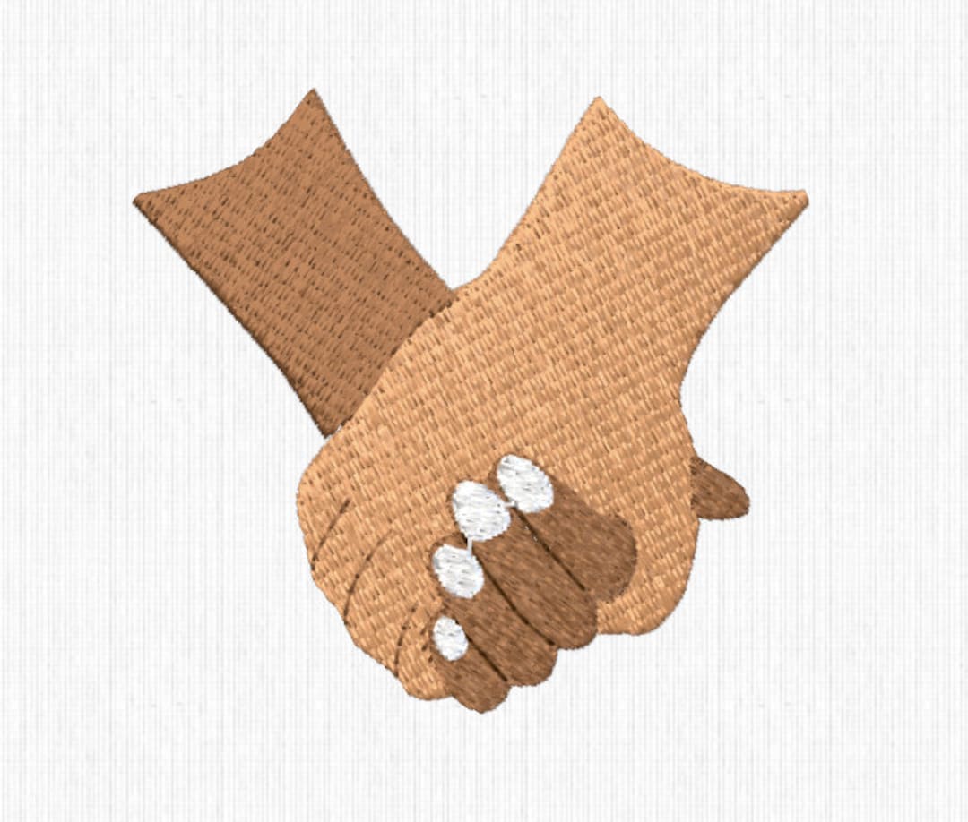 Clasped Hands Machine Embroidery Design for Hat, Handshake Design for ...