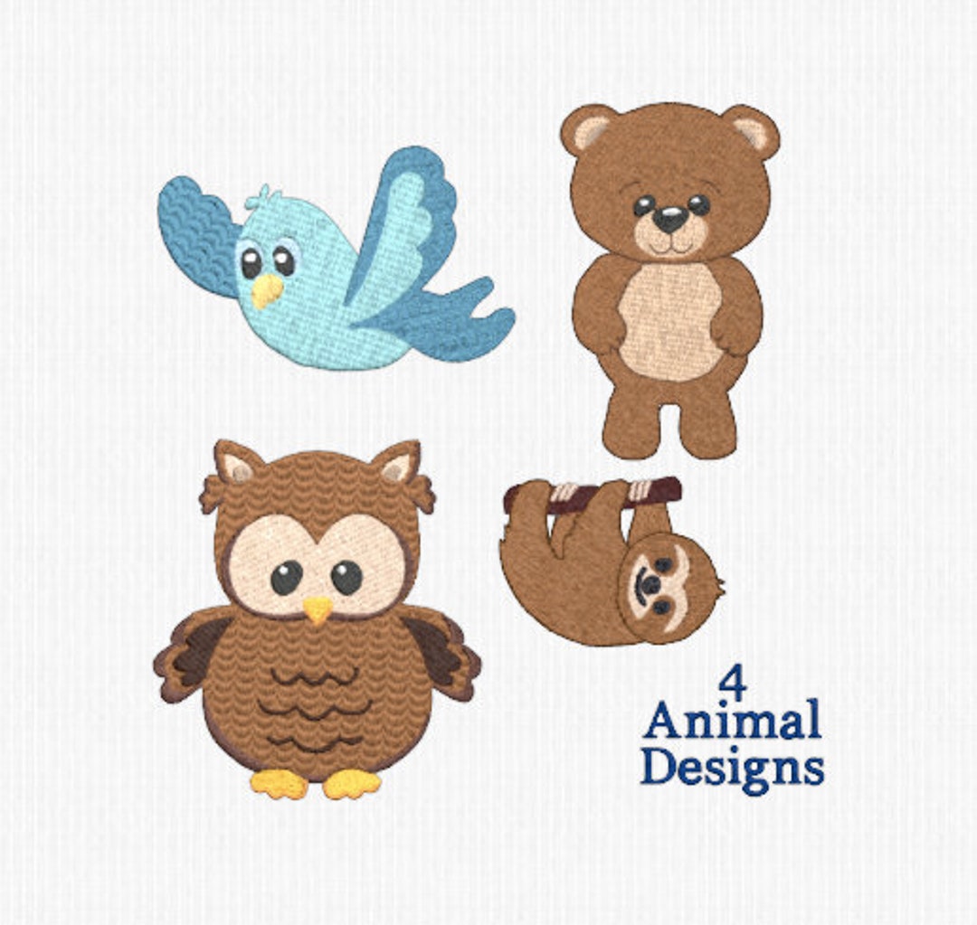 Forest Animals Embroidery Designs for Babies, Baby Deer Embroidery ...