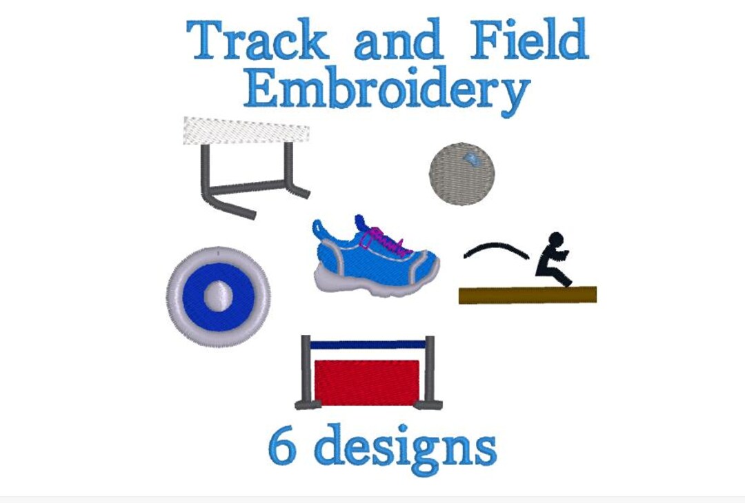 Track and Field Embroidery Design Set: Sports Embroidery (digital ...