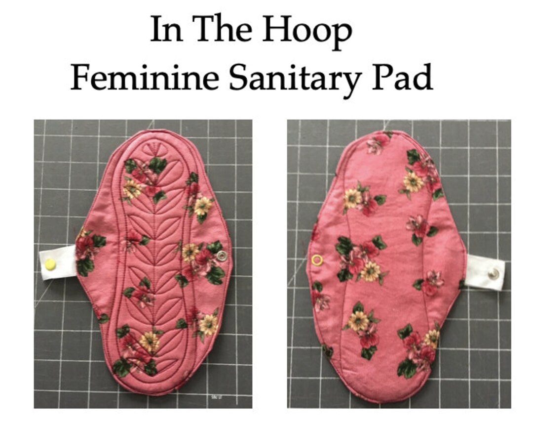 Menstrual Pad Pattern, 2 Sizes, Sewing Tutorial, Embroidery Tutorial ...