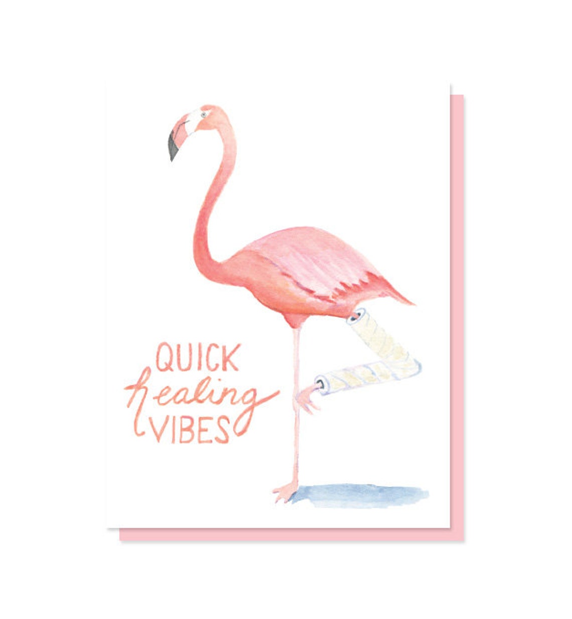 Quick Healing Vibes Flamingo Get Well Card - Etsy