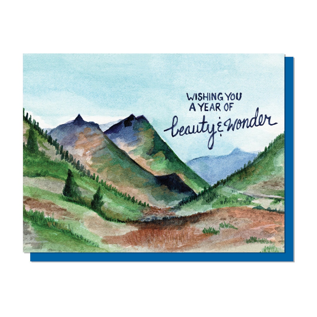 Mountain Landscape Birthday Card - Etsy