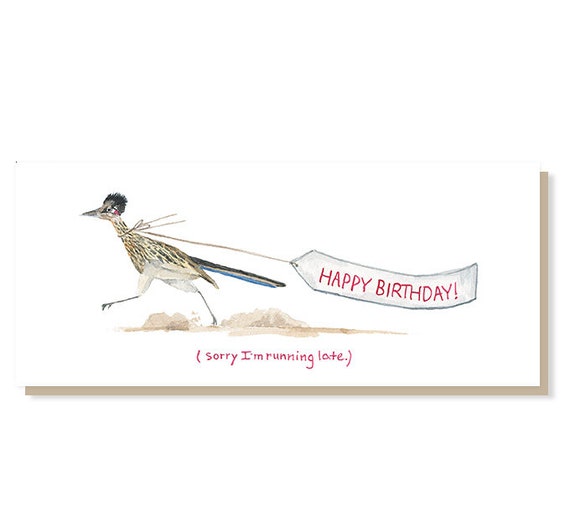Roadrunner 9 Belated Birthday Card | Etsy Canada