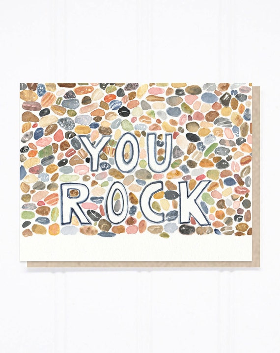 Congratulations & Thanks Card: You Rock Thank you congrats | Etsy