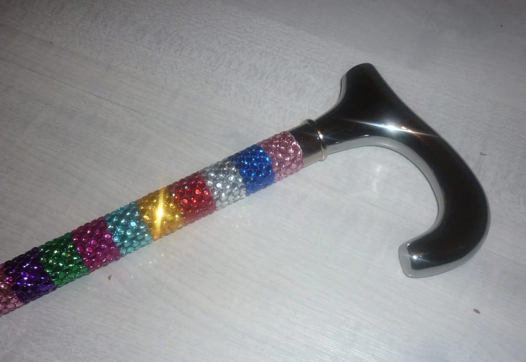 Rhinestone Custom Juicy Lucy Sparkle Walking Stick Cane - Etsy