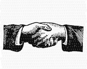 Vintage Victorian Hand Shake 1880s Antique Shaking Hands Vector Clipart ...