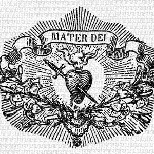 Biblical Image Bleeding Heart Symbol Antique Victorian Vintage ...