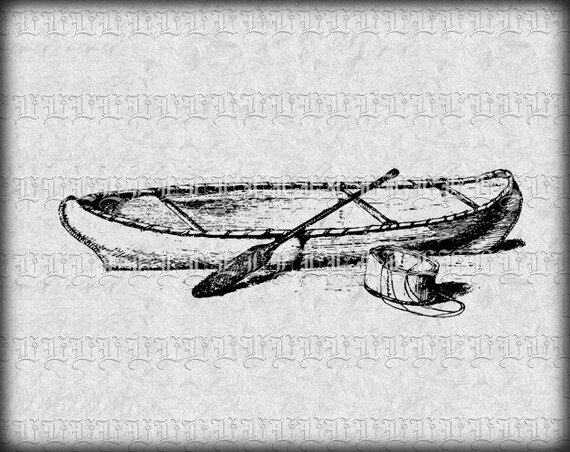 Paddle Boat Vintage Clip Art Illustrations High Resolution 300 | Etsy