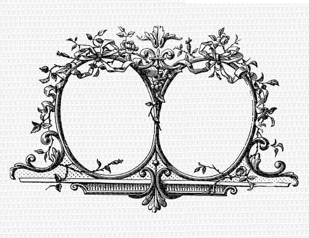 Double Oval Floral Frame Clip Art (digital Download) - Etsy