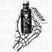 Skeleton Hand Holding Poison Bottle Symbol Vintage Clip Art Printable ...