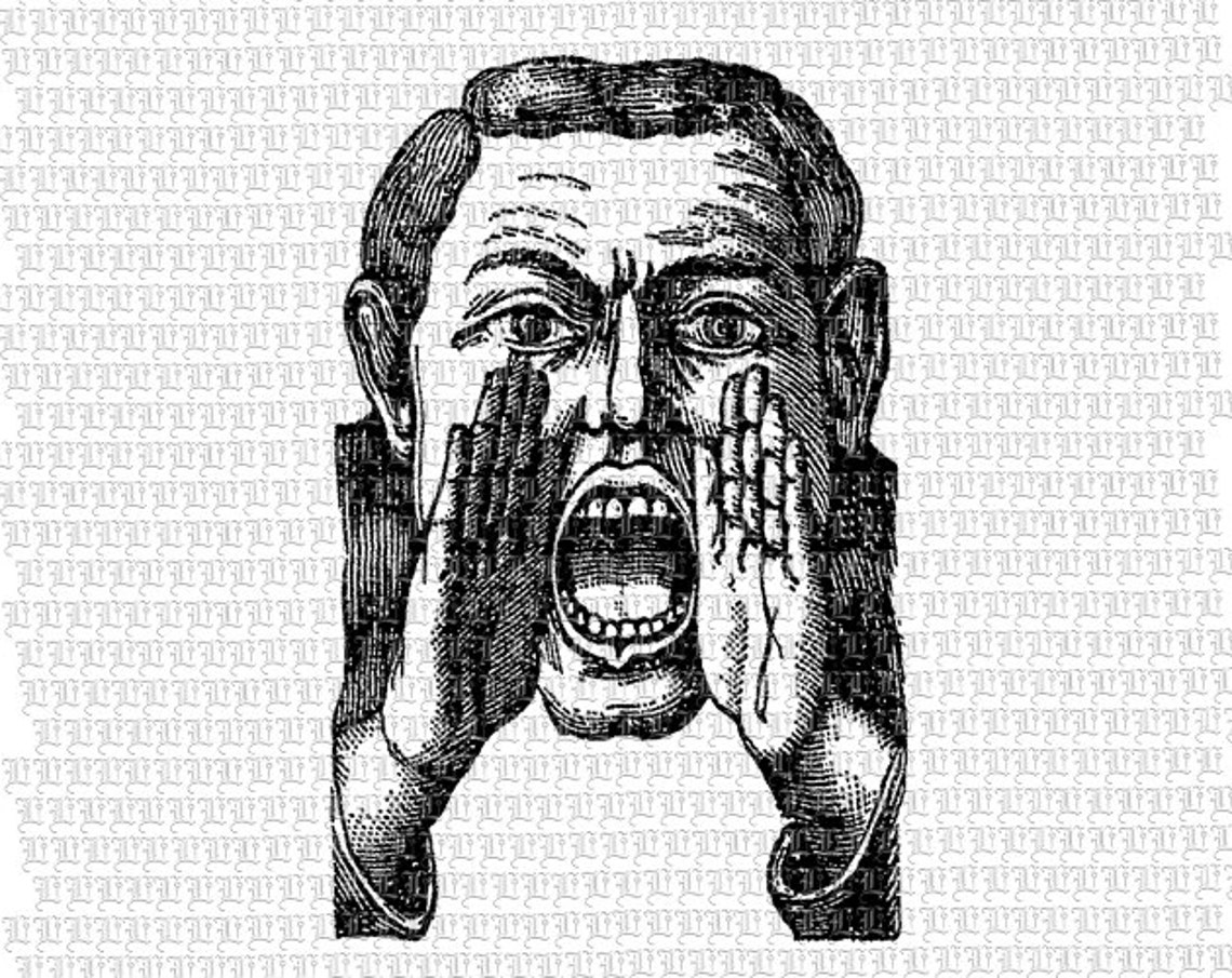 Retro Victorian Advertising Image Man Shouting High Quality | Etsy