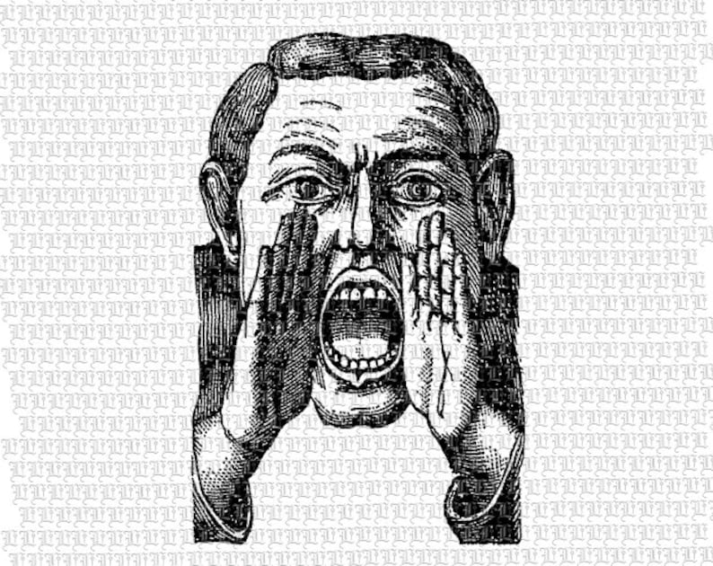 Retro Victorian Advertising Image Man Shouting High Quality - Etsy