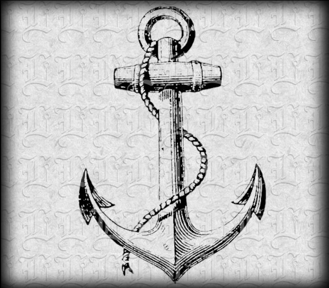 Druckbare Anker Vintage Grafik Bild Download Marine Illustrationen 0213 ...