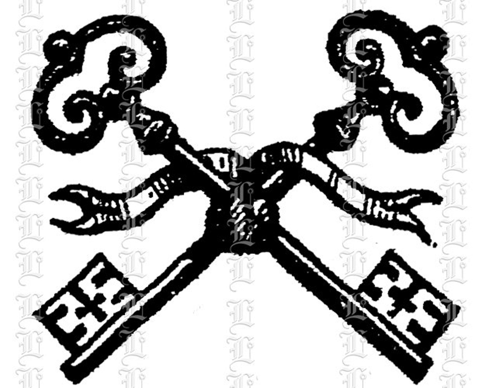 Crossed Keys Antique Vintage Illustrations High Quality Printable ...