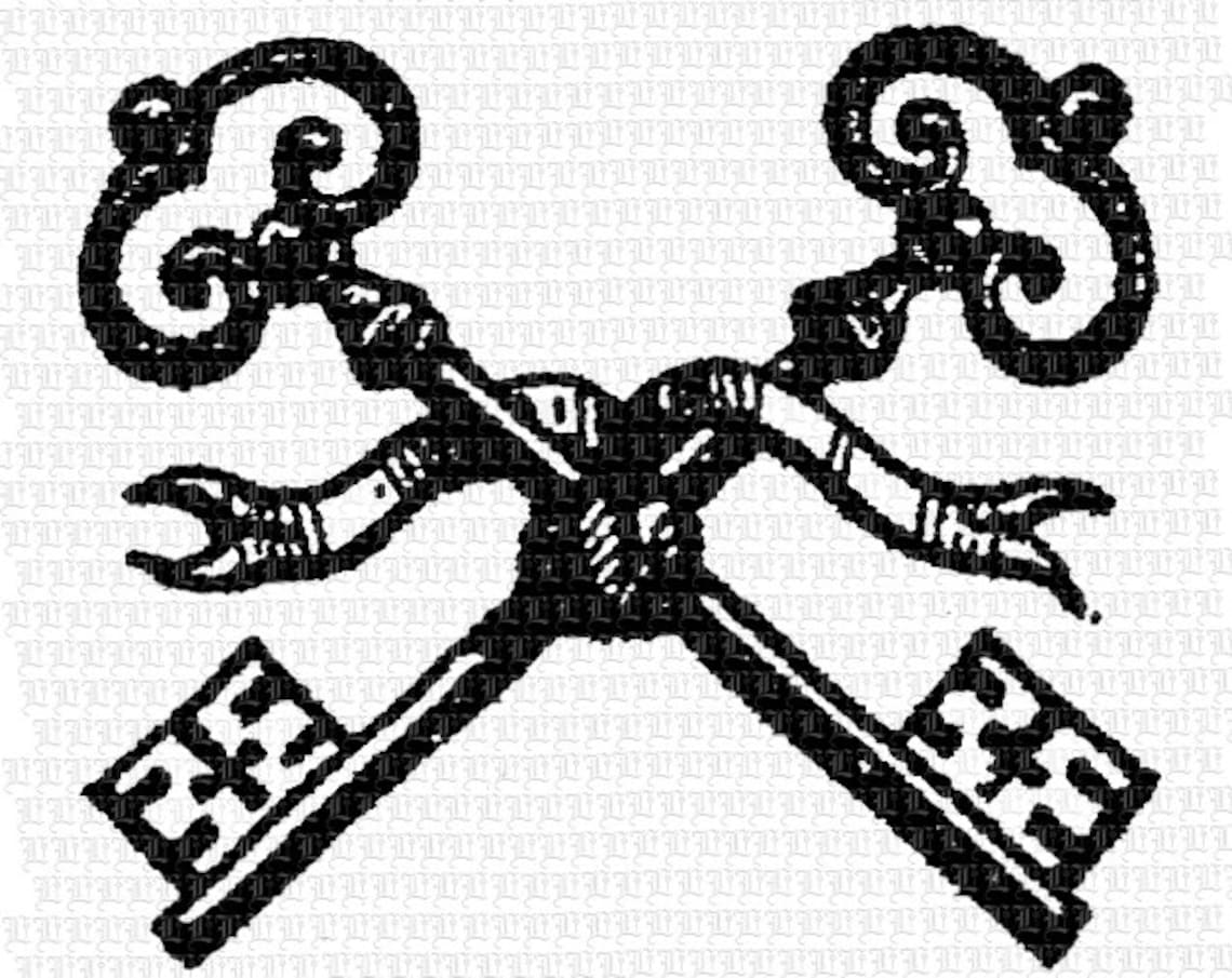 Crossed Keys Antique Vintage Illustrations High Quality - Etsy