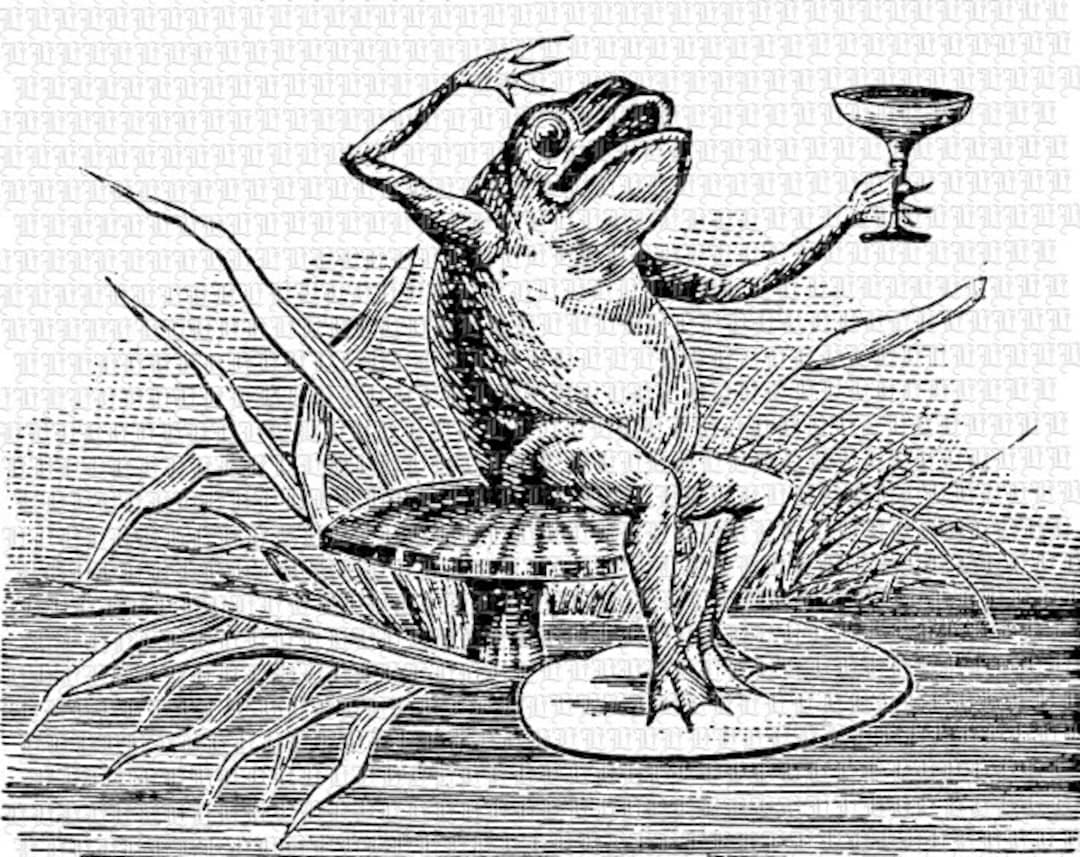 Victorian Frog Toast Clip Art: Humorous Comic Illustration (digital ...