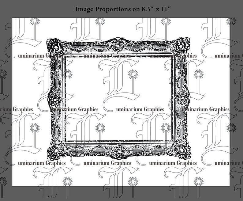 Rectangular Vintage Ornamental Picture Frames Printable Frames - Etsy