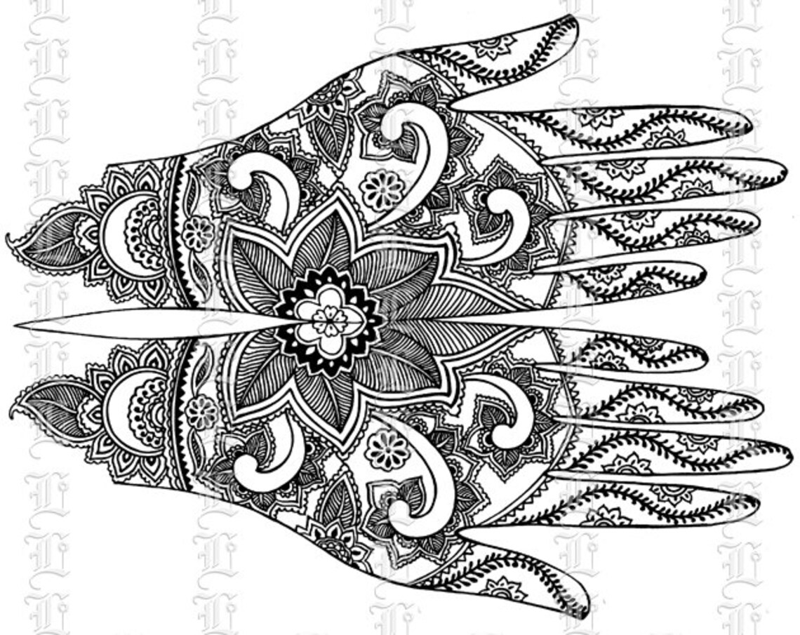 Traditional Henna Body Art Botanical Design Mehndi Pattern - Etsy