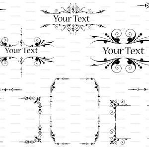 Decorative Vintage Headline Lettering Borders Headline Frames Swirl ...