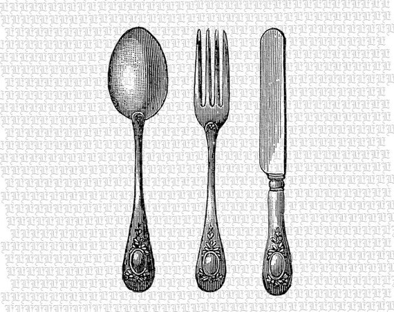 Spoon Fork Knife Printable Collage Sheet Instant Download 2384 | Etsy