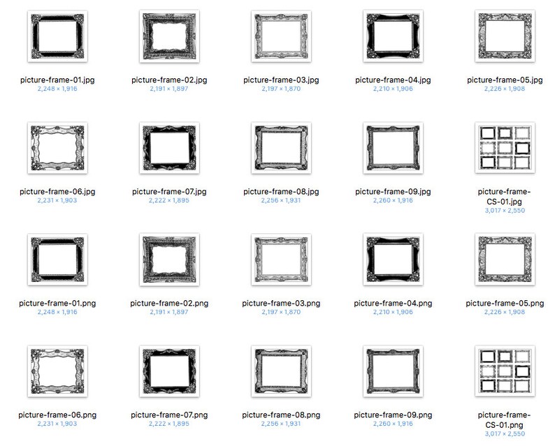 Rectangular Vintage Ornamental Picture Frames Printable Frames | Etsy