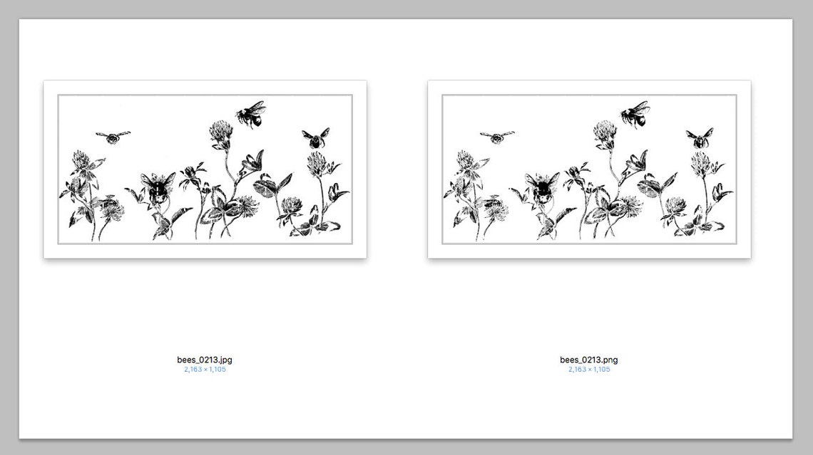 Printable Bees in Flowers Border Illustration High Quality - Etsy