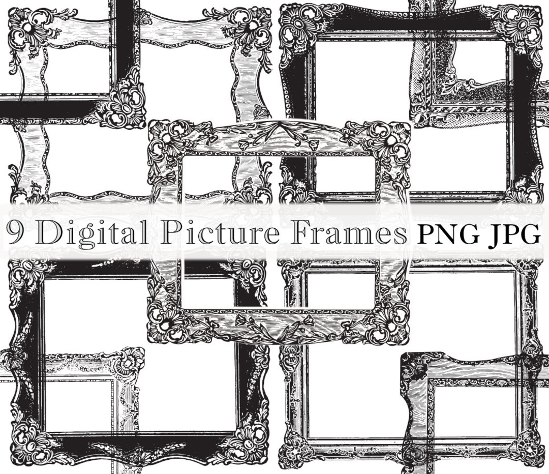 Rectangular Vintage Ornamental Picture Frames Printable Frames Antique ...