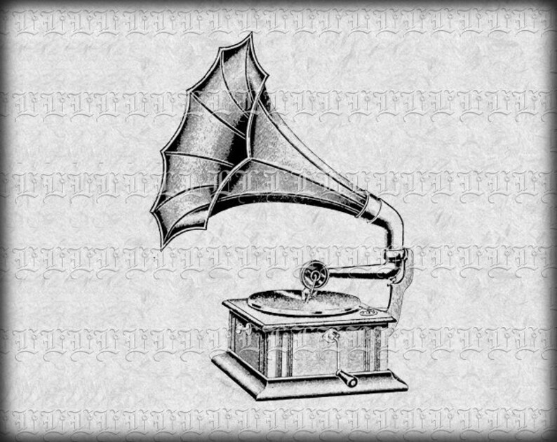 Antique Record Player Gramophone Victorian Vintage Clip Art ...
